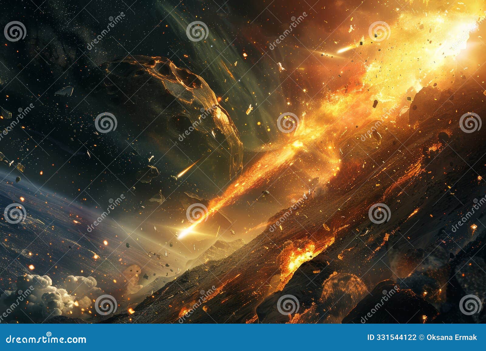 Meteor Falling, Comet Armageddon, Devastating Meteorite, Cosmic ...