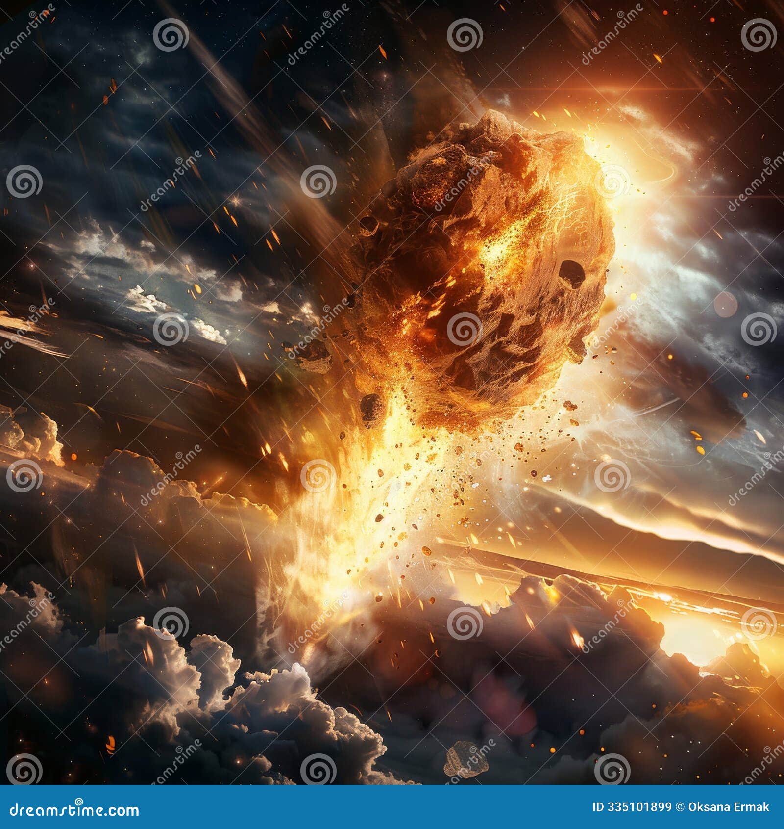 Meteor Falling, Comet Armageddon, Devastating Meteorite, Cosmic ...