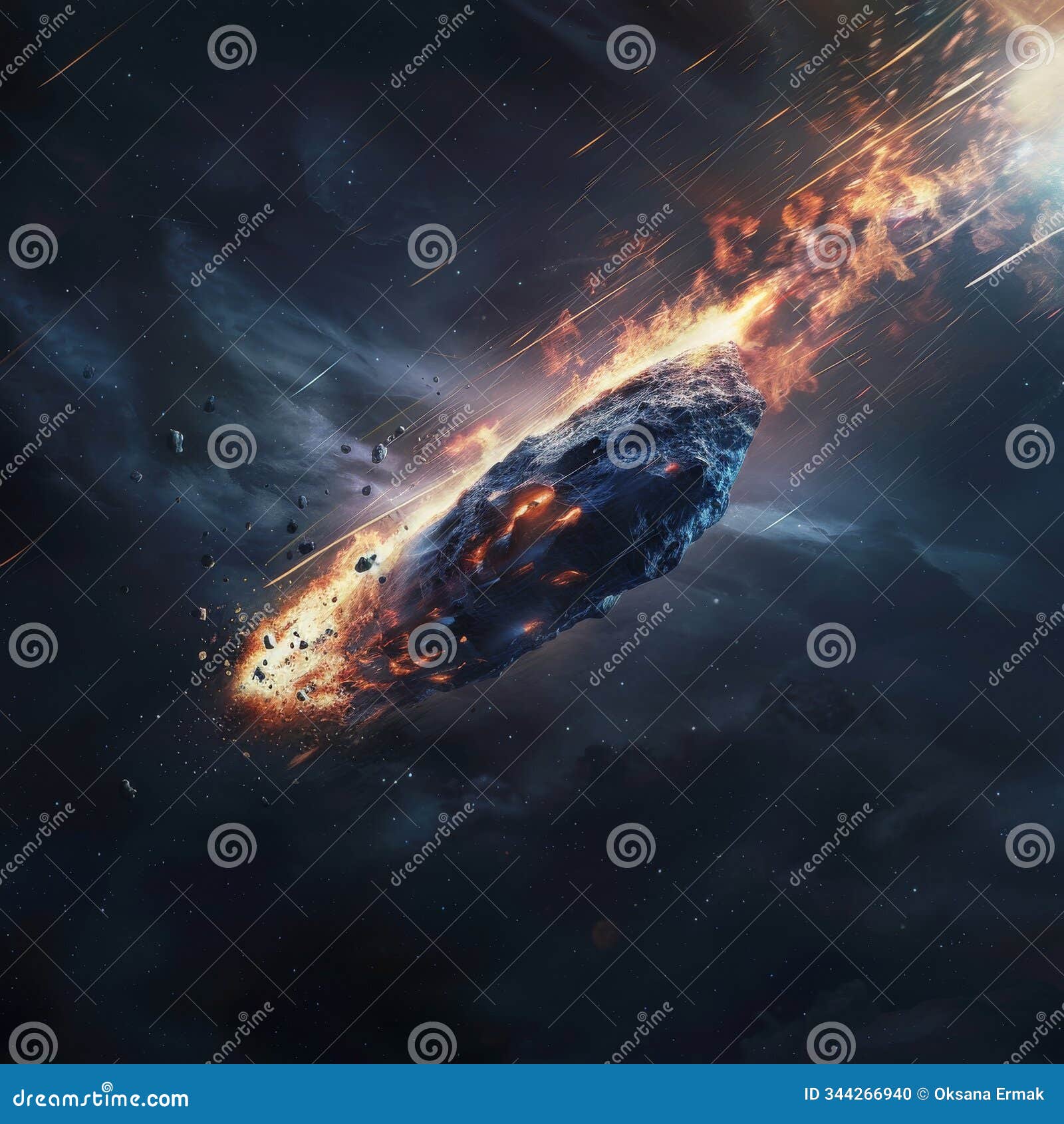 Meteor Falling Star Shape On Night Starry Sky,universe Space,science ...