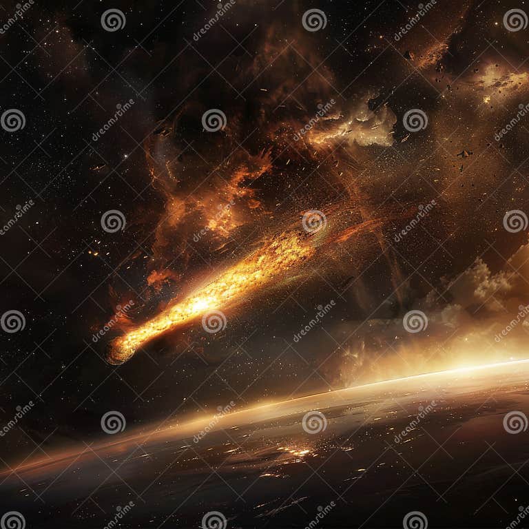 Meteor Falling, Comet Armageddon, Devastating Meteorite, Cosmic ...