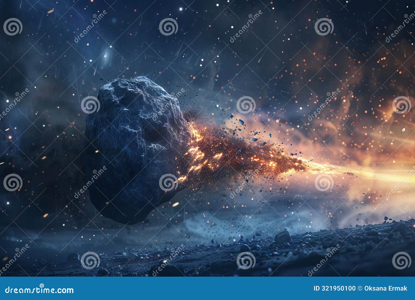 Meteor Falling, Comet Armageddon, Devastating Meteorite, Cosmic ...