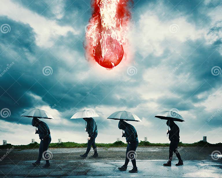 Meteor falling down stock photo. Image of attention - 125066524