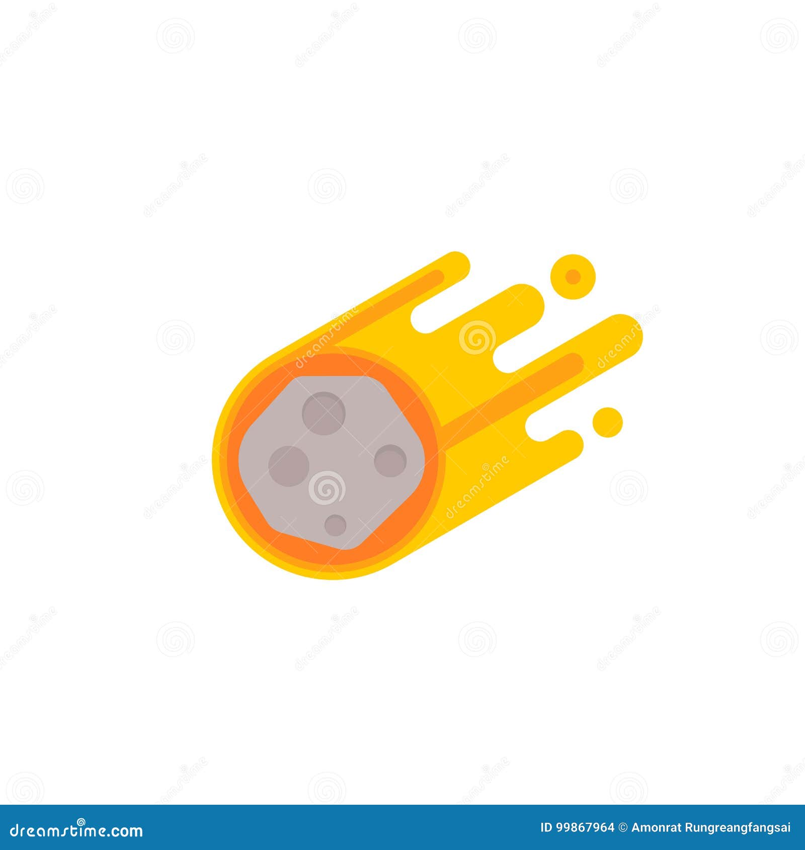 Meteor falling icon stock vector. Illustration of disaster - 99867964