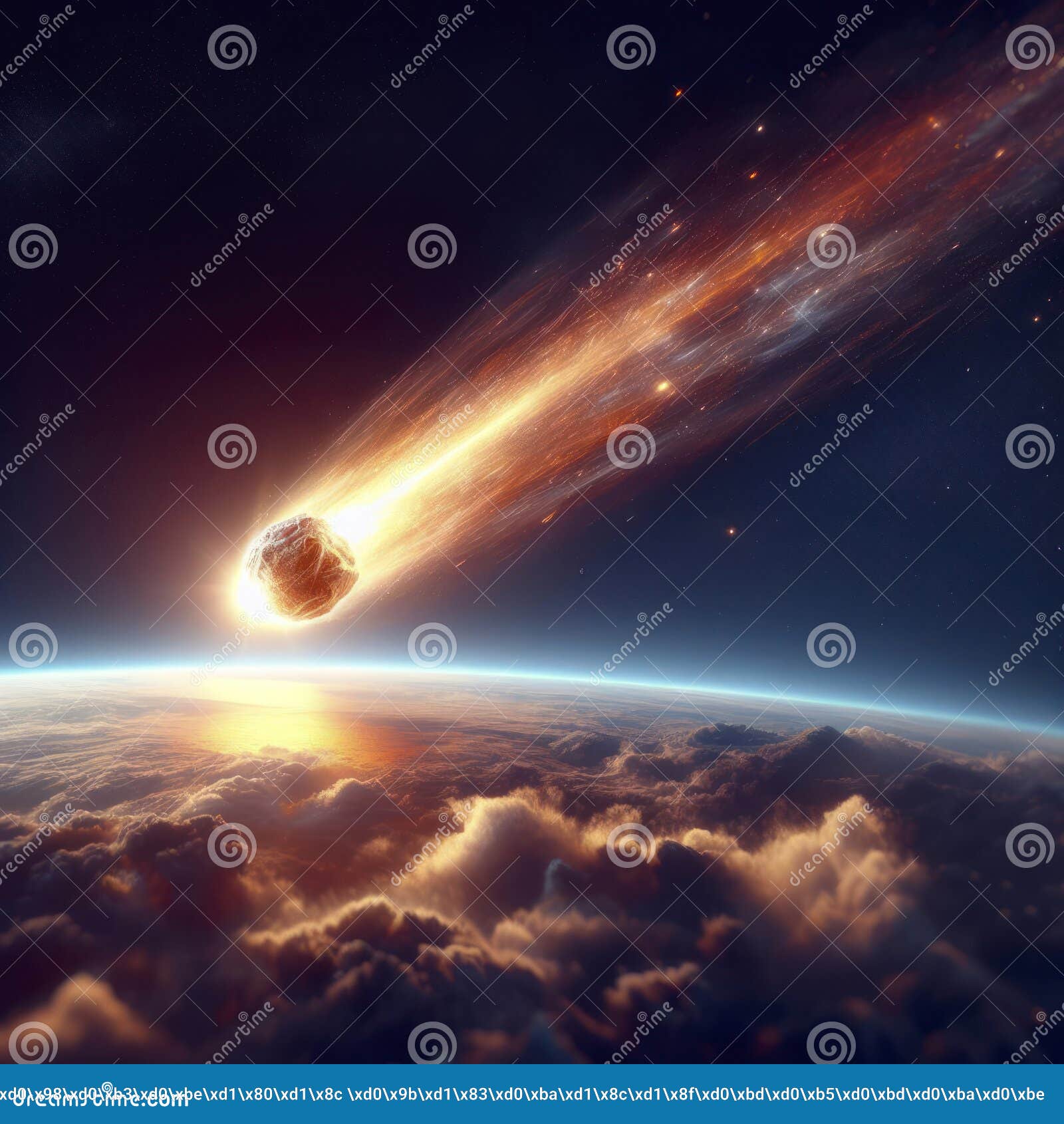 Meteor Glowing As it Enters the Earth S Atmosphere. Ai Generative Stock ... Meteor Glowing As it Enters the Earth S Atmosphere. Ai Generative Stock ...