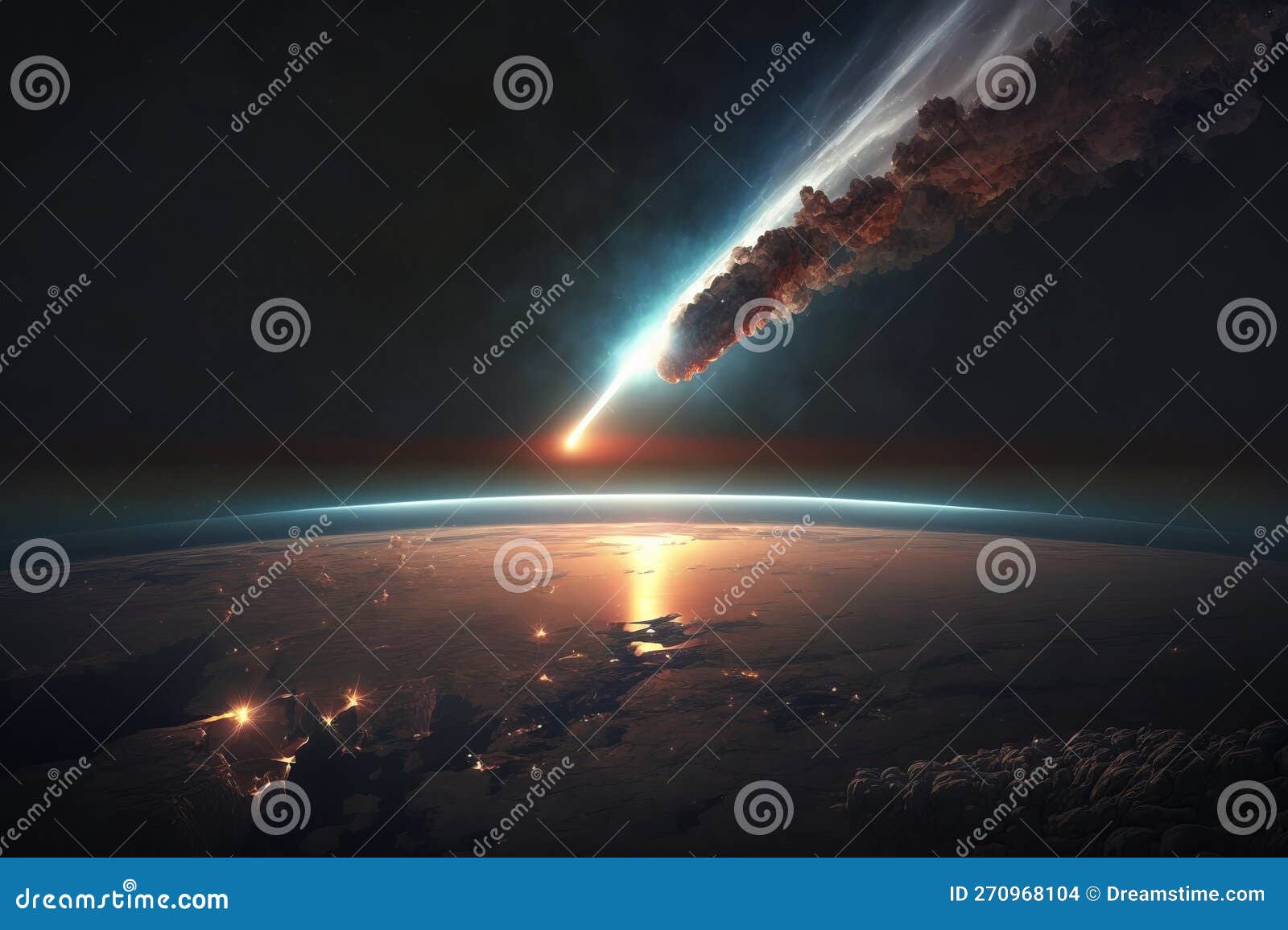 Meteor Glowing As it Enters the Earth S Atmosphere Stock Photo - Image ... Meteor Glowing As it Enters the Earth S Atmosphere Stock Photo - Image ...