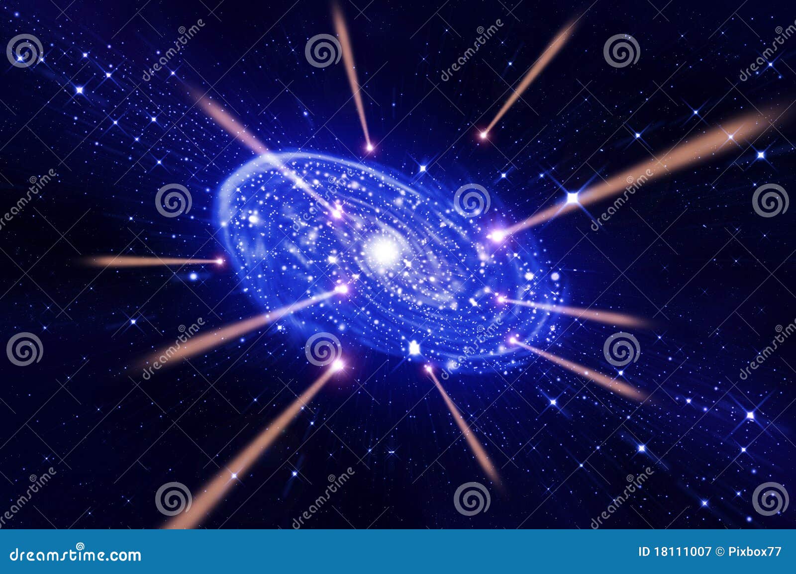 Meteor go to the Galaxy stock illustration. Illustration of astronaut ...