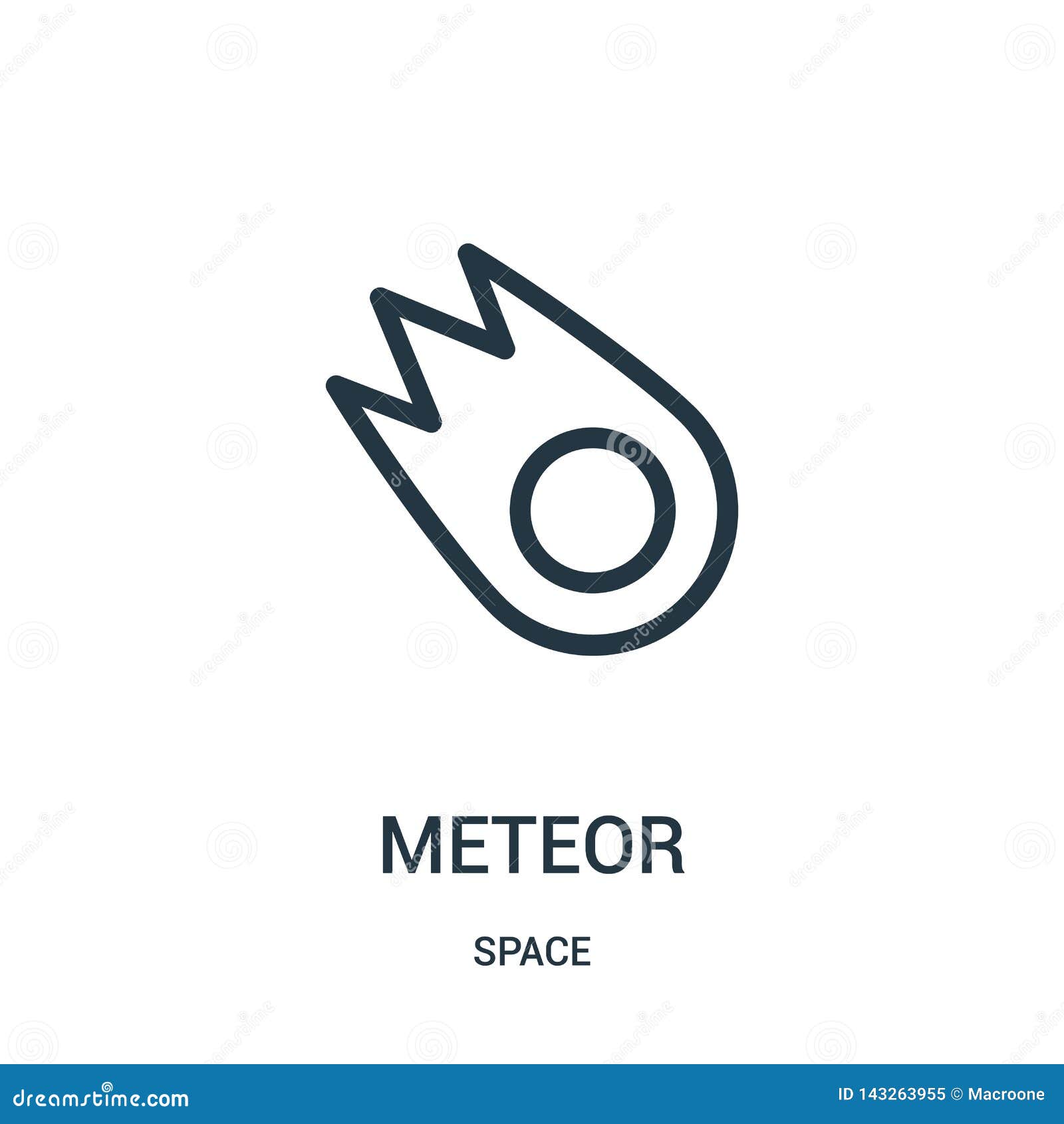 Meteor Icon Vector from Space Collection. Thin Line Meteor Outline Icon ...