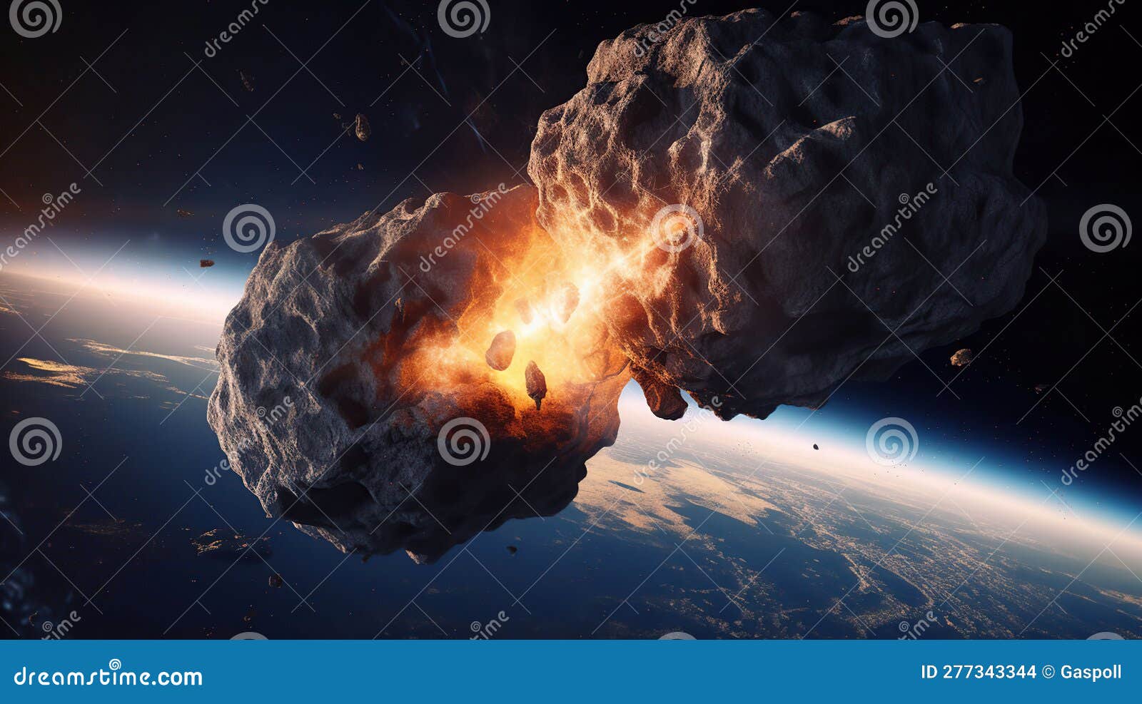 Meteor Impact on Earth - Fired Asteroid in Collision with Planet ...
