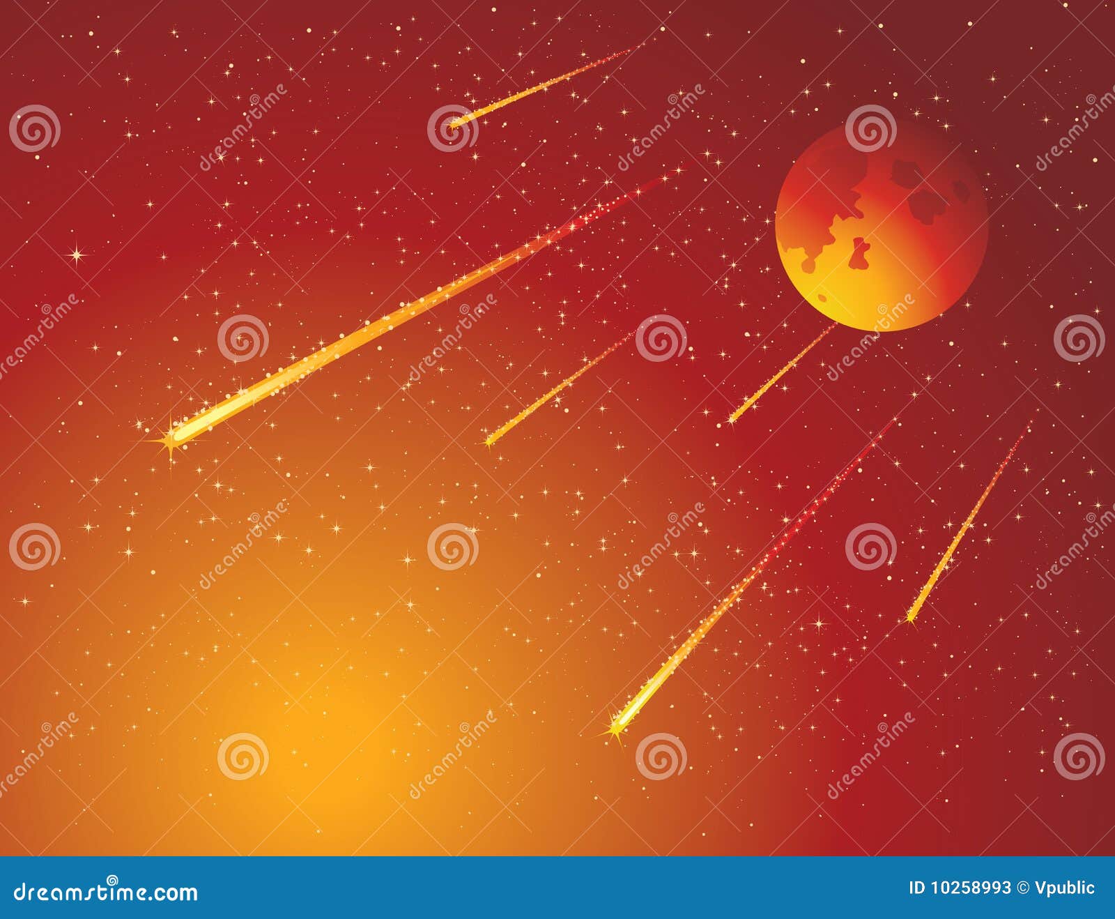 Meteor Rain stock vector. Illustration of nucleus, outline - 10258993
