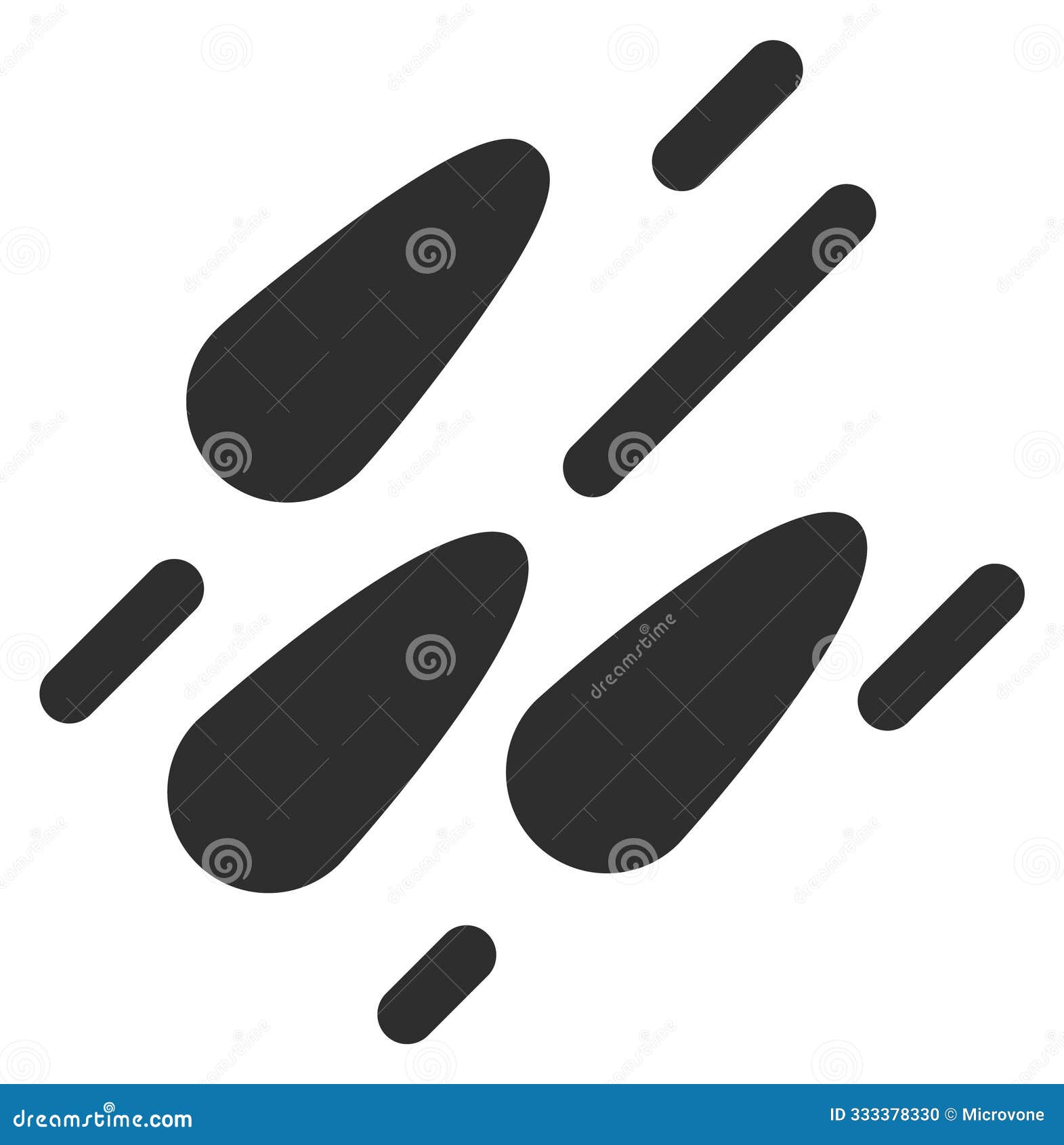 Meteor Rain Black Icon. Space Danger Rocks Fall Stock Illustration ...