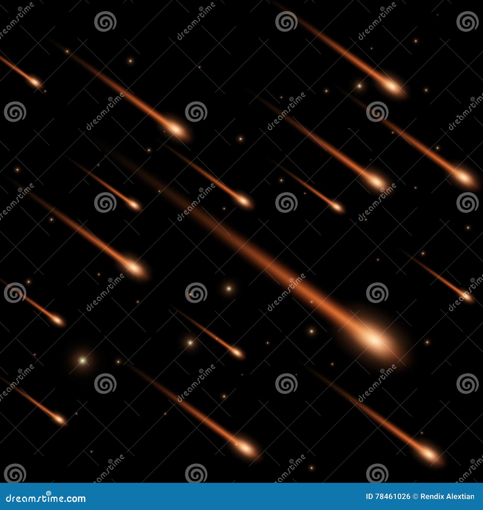 Meteor Rain from Space Illustration Stock Vector - Illustration of ...