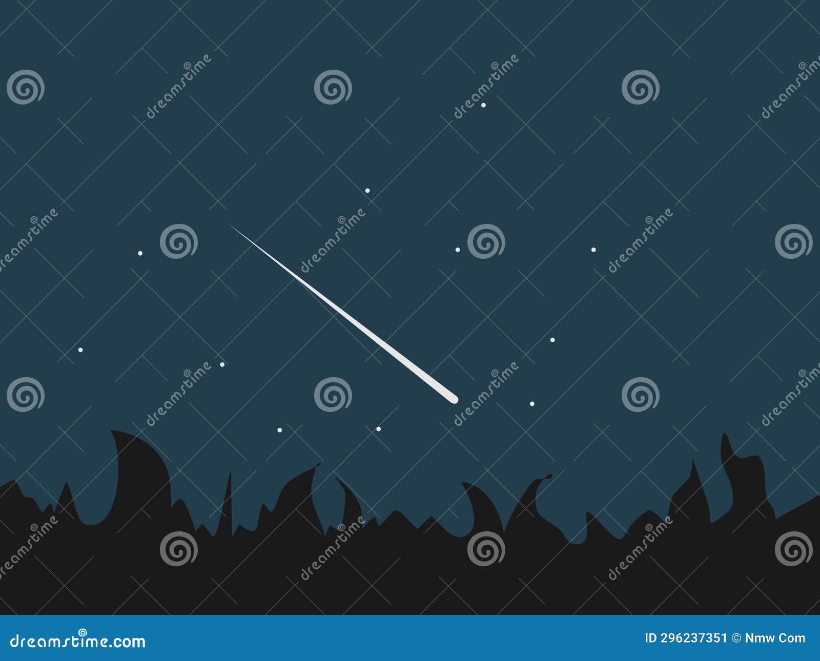 Meteor shower stock illustration. Illustration of meteorite - 296237351