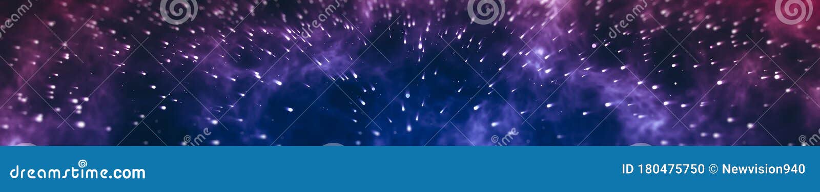Meteor Shower Illustration Horizontal Space Dramatic Background Stock ...