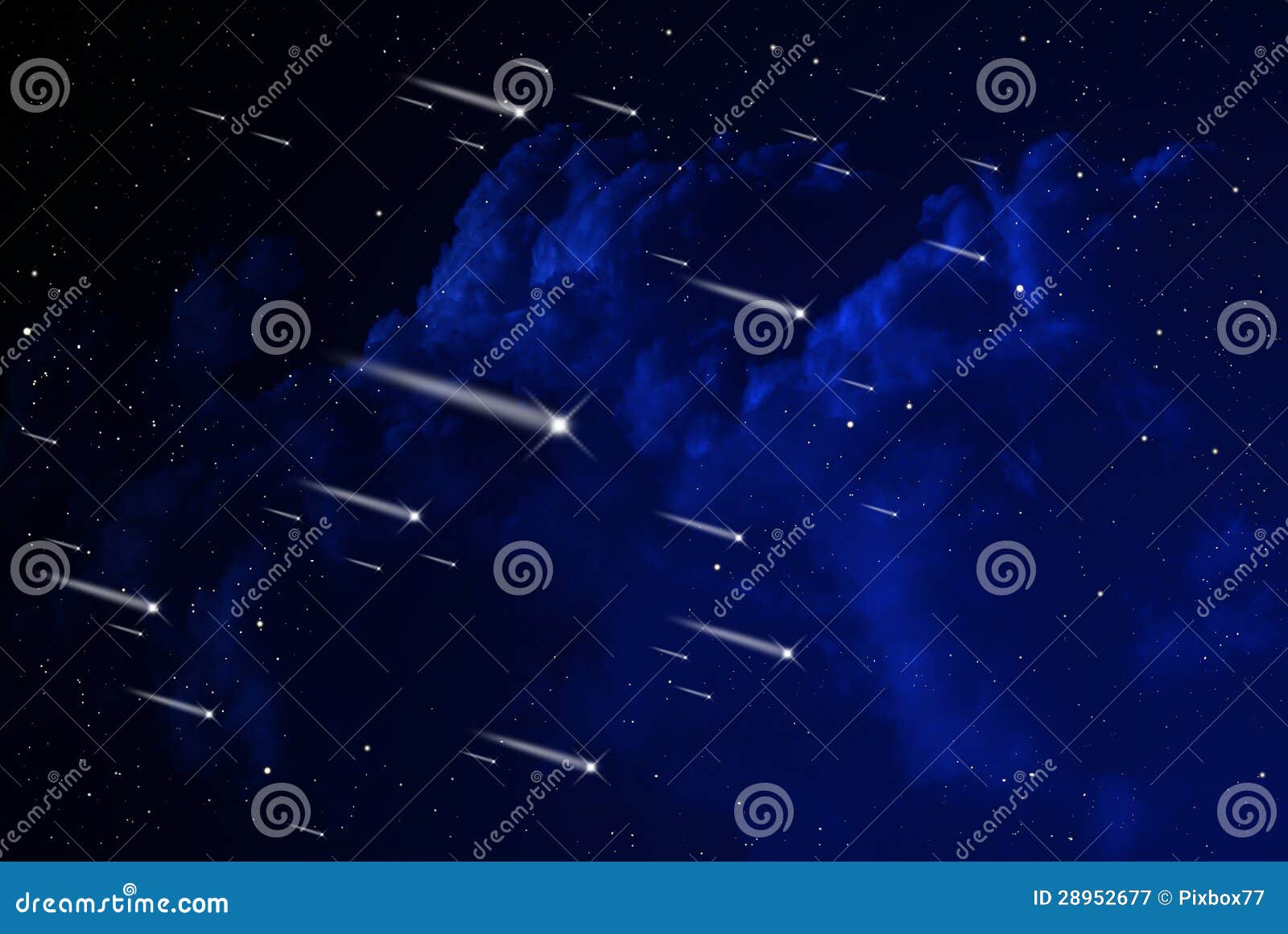 Meteor shower in the orion stock illustration. Illustration of orbit ...