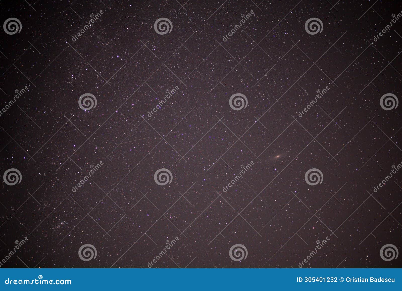 Meteor Shower during Perseid Curent. Andromeda Galaxy in the Night Sky ... Meteor Shower during Perseid Curent. Andromeda Galaxy in the Night Sky ...