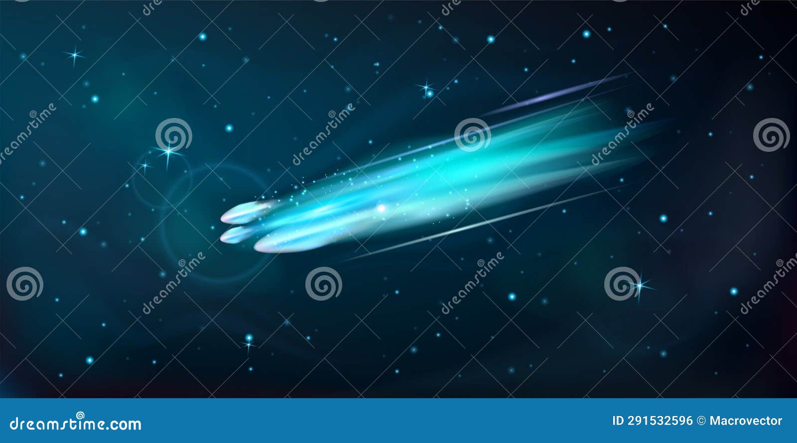 Meteor in Space Composition Stock Illustration - Illustration of flash ...
