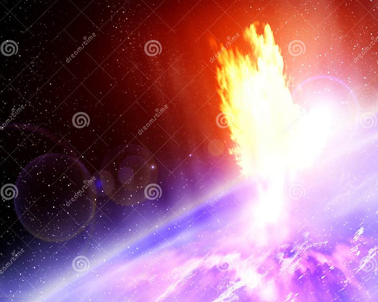 Meteor strike stock illustration. Illustration of space - 9038393