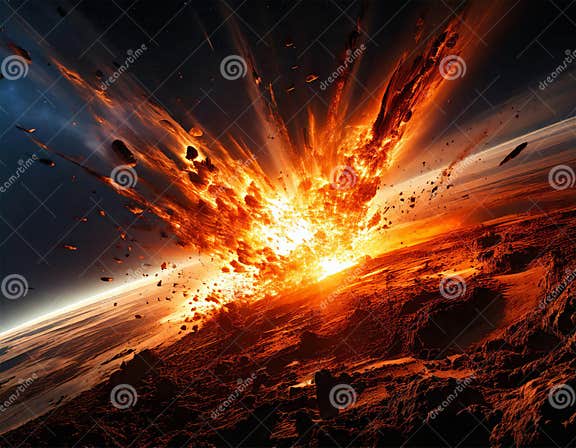 Meteor strike stock illustration. Illustration of light - 347936554