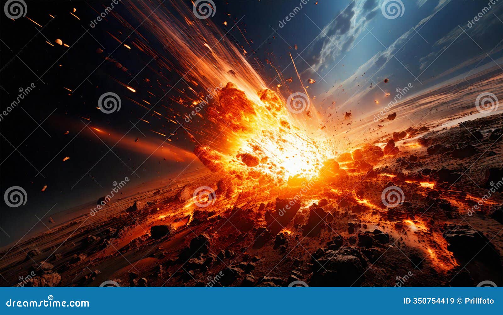 Meteor strike stock illustration. Illustration of meteor - 350754419