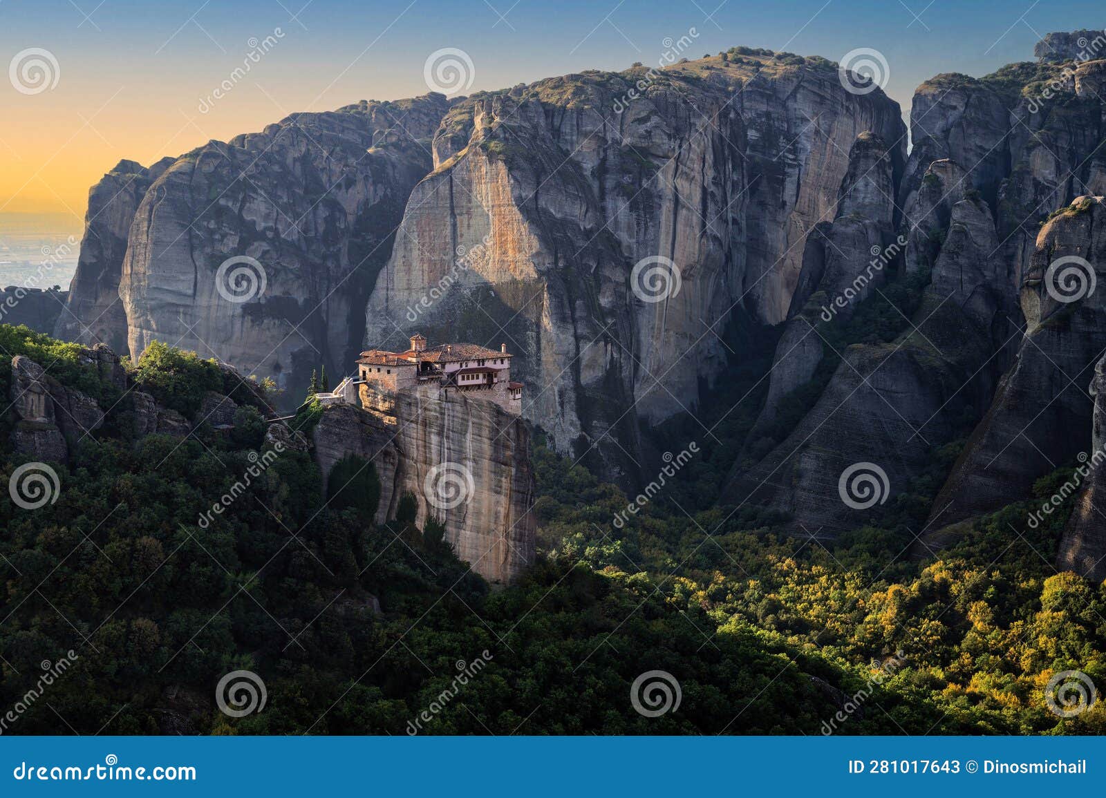 Meteora cliffs in Greece stock image. Image of christian - 281017643