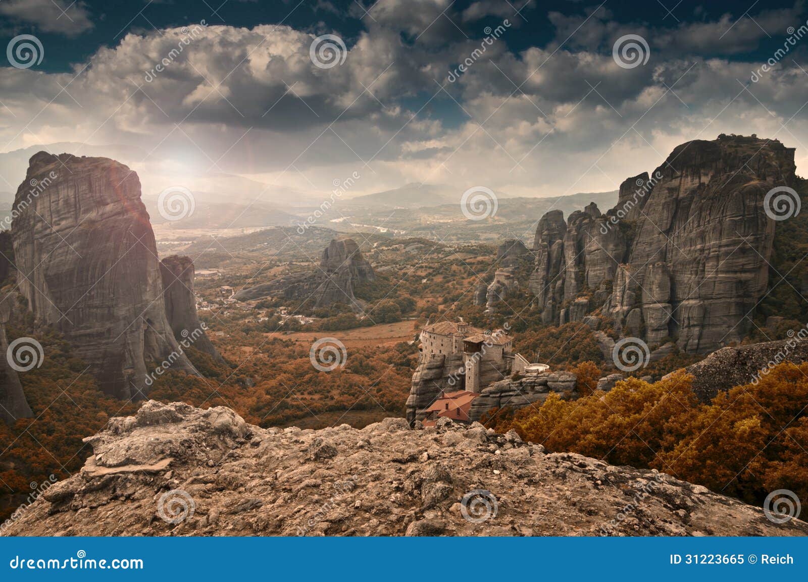 The Meteora stock image. Image of mountain, monastery - 31223665