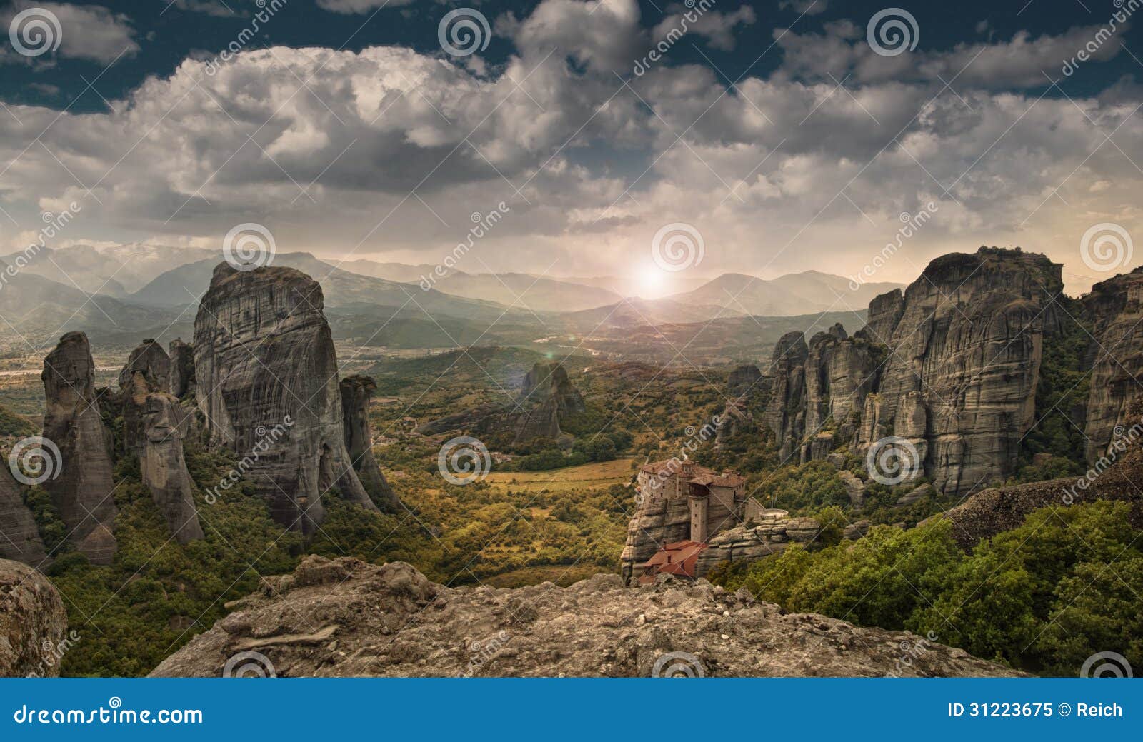 The Meteora stock image. Image of idyllic, landscape - 31223675