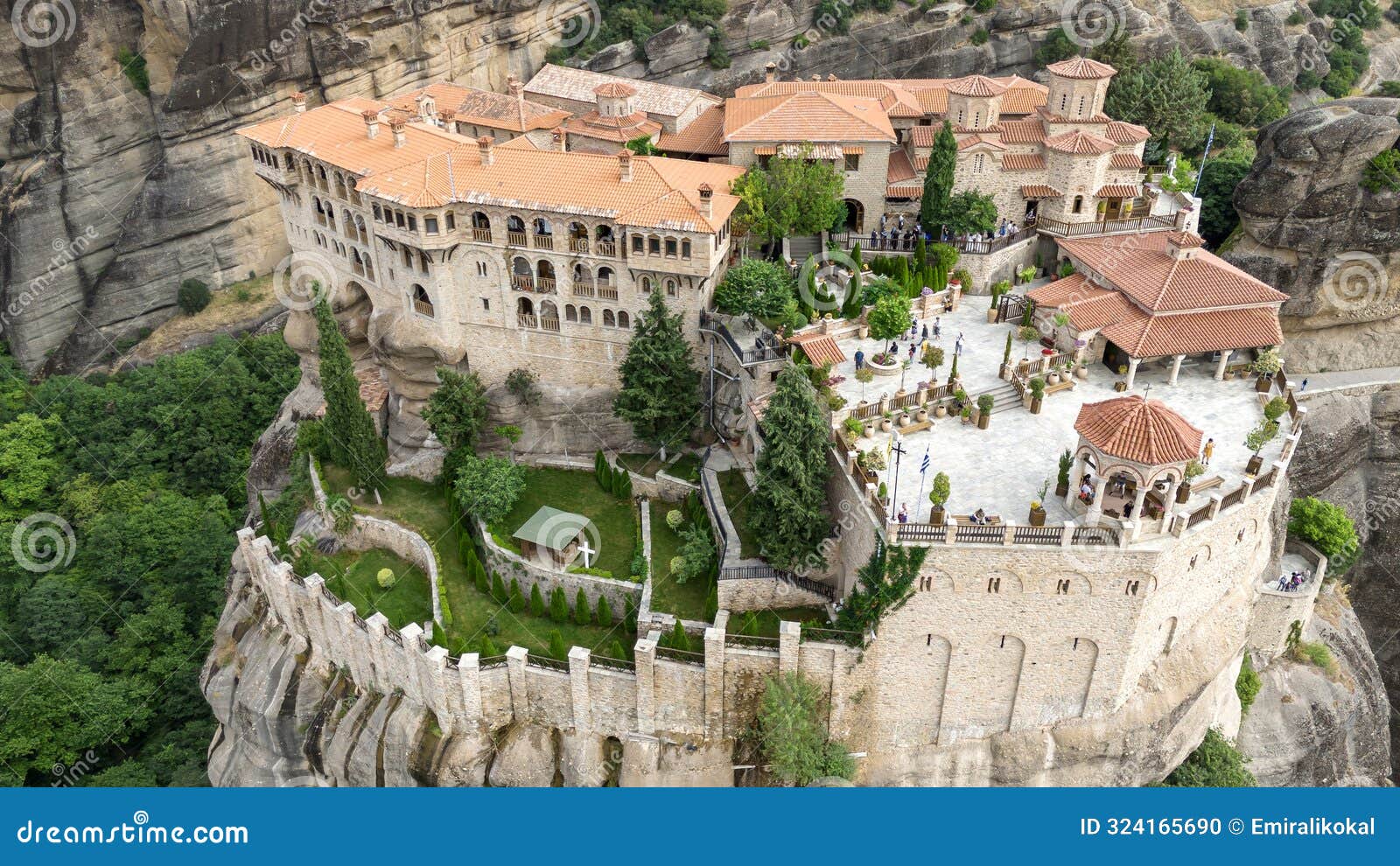 The Meteora - Important Rocky Monasteries Complex in Greece. Stock ...