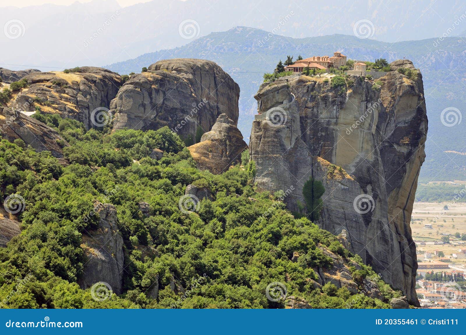 Meteora landscape stock image. Image of convent, faith - 20355461