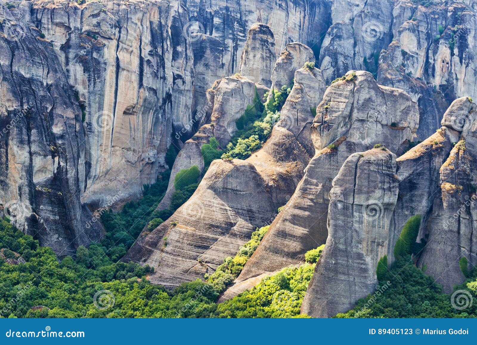 Meteora Limestone Mountains in Greece Stock Image - Image of travel ...