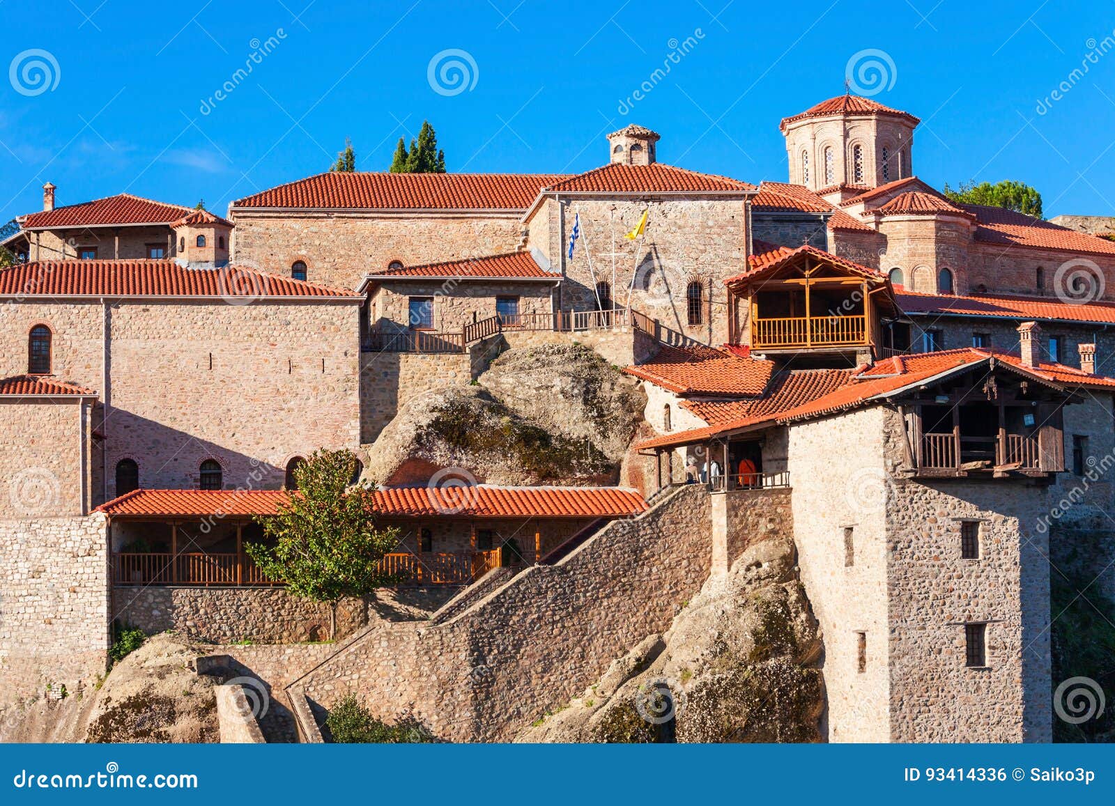 Meteora Monasteries Complex, Greece Stock Photo - Image of mountain ...