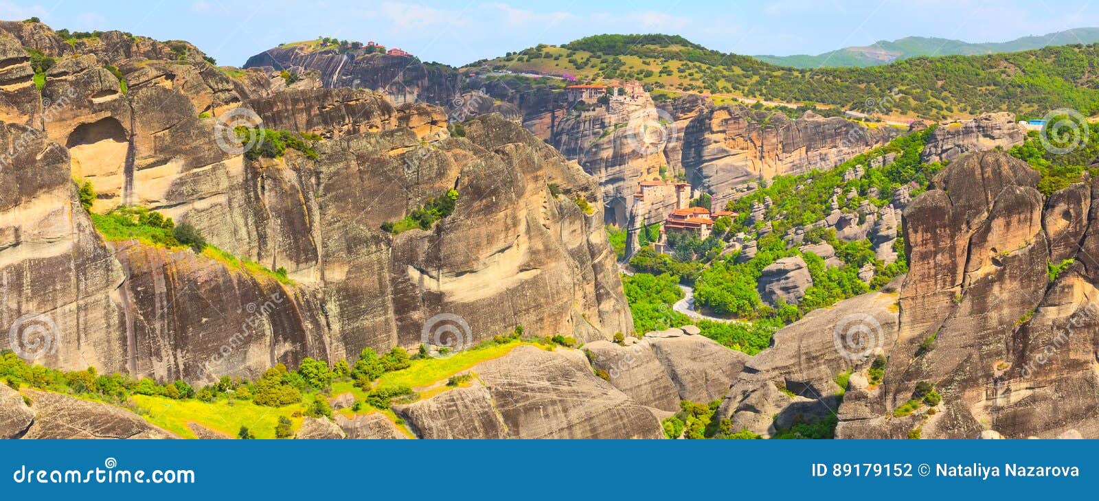 Meteora Monasteries on the High Cliffs, Greece Stock Photo - Image of ...