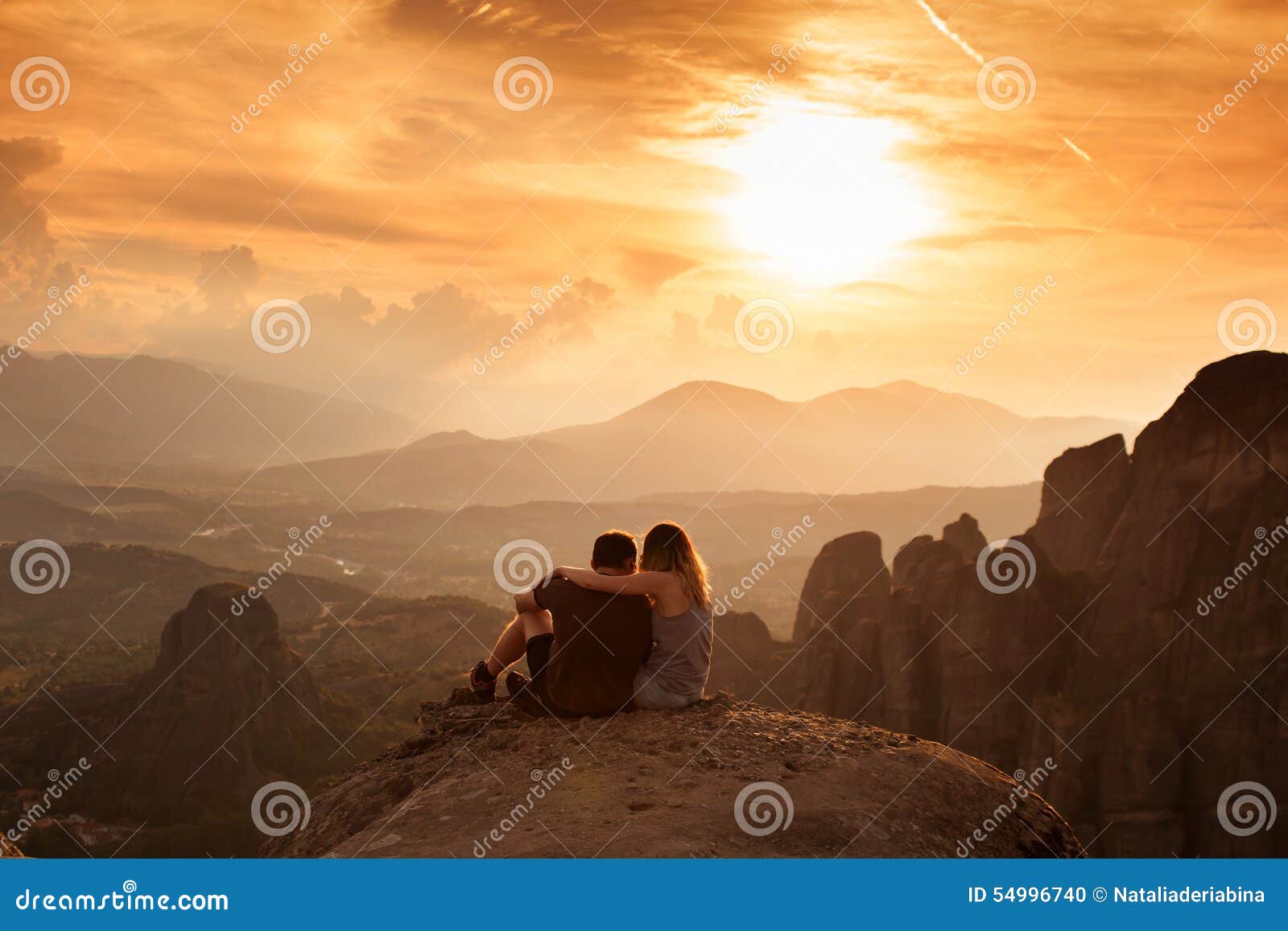 Meteora Monasteries on the Sunset Stock Photo - Image of europe ...