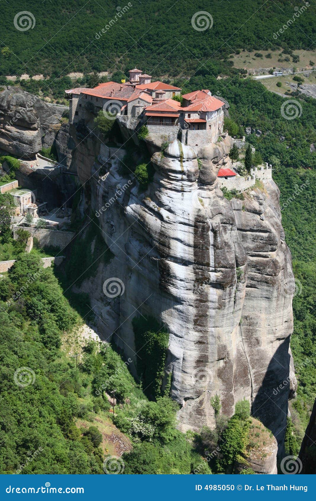 Meteora Monastery And Lift Cage In Greece Stock Photography ...