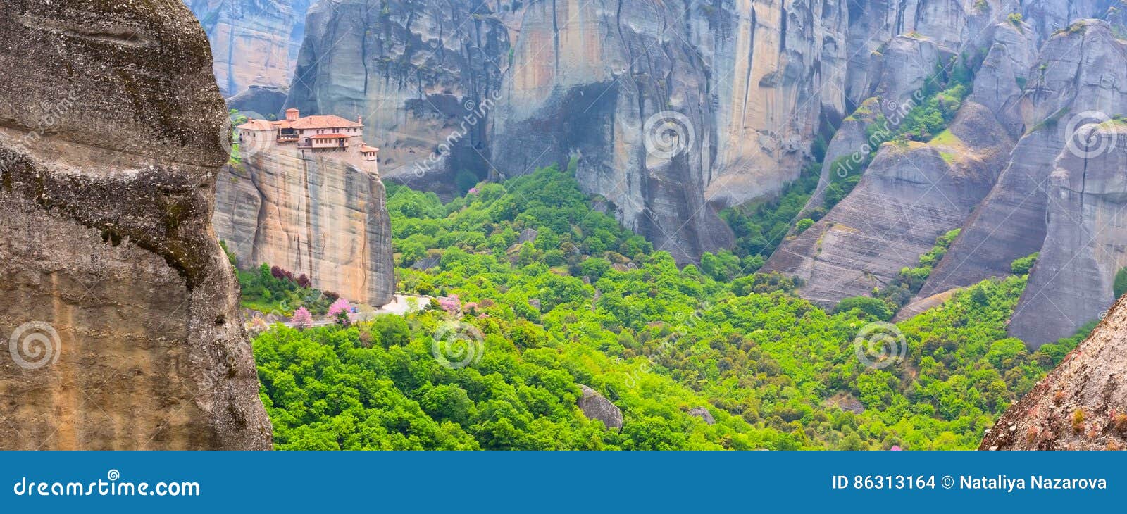 Meteora Monastery on the High Cliff, Greece Stock Photo - Image of ...