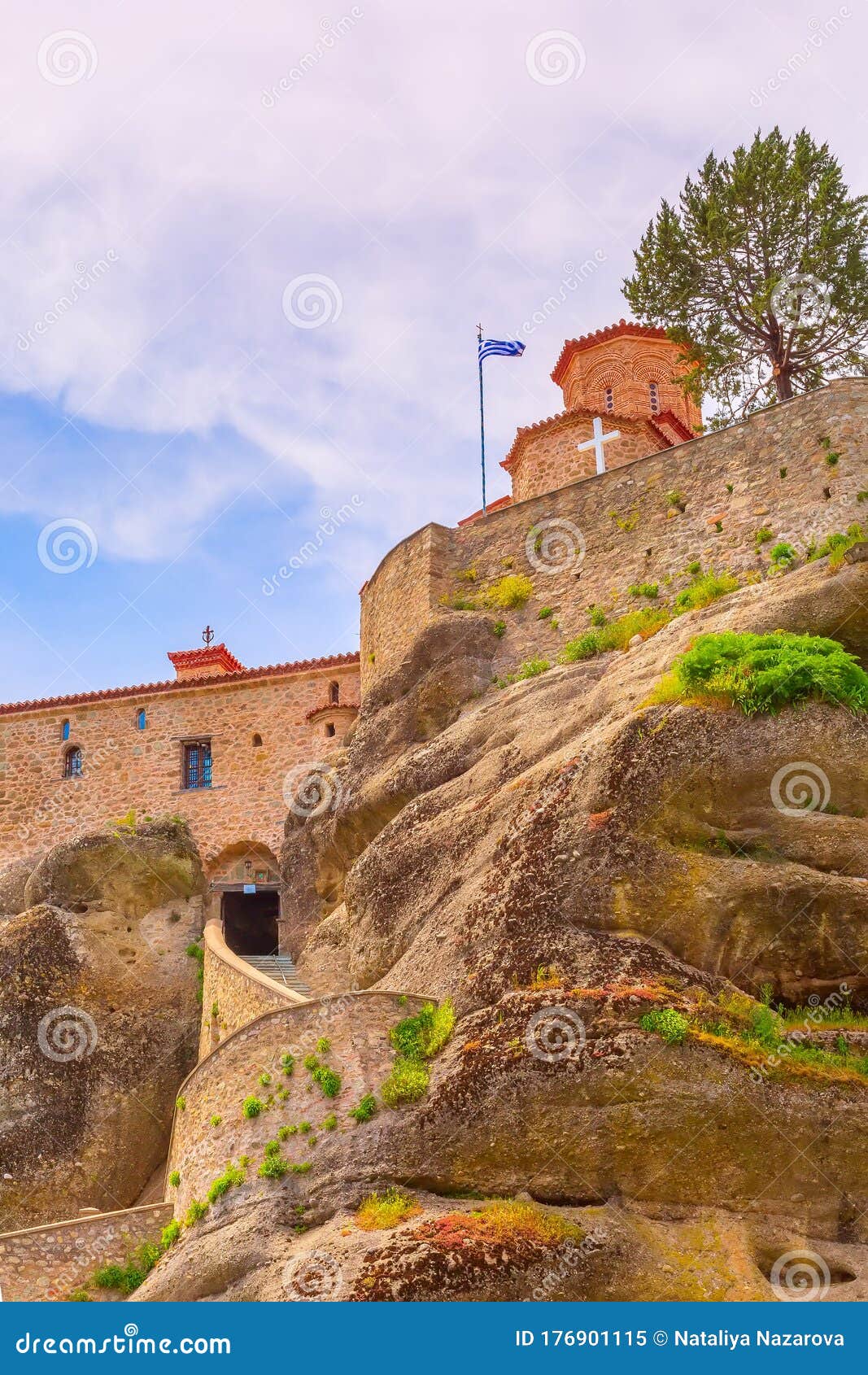 Meteora Monastery on the High Cliff, Greece Stock Image - Image of ...