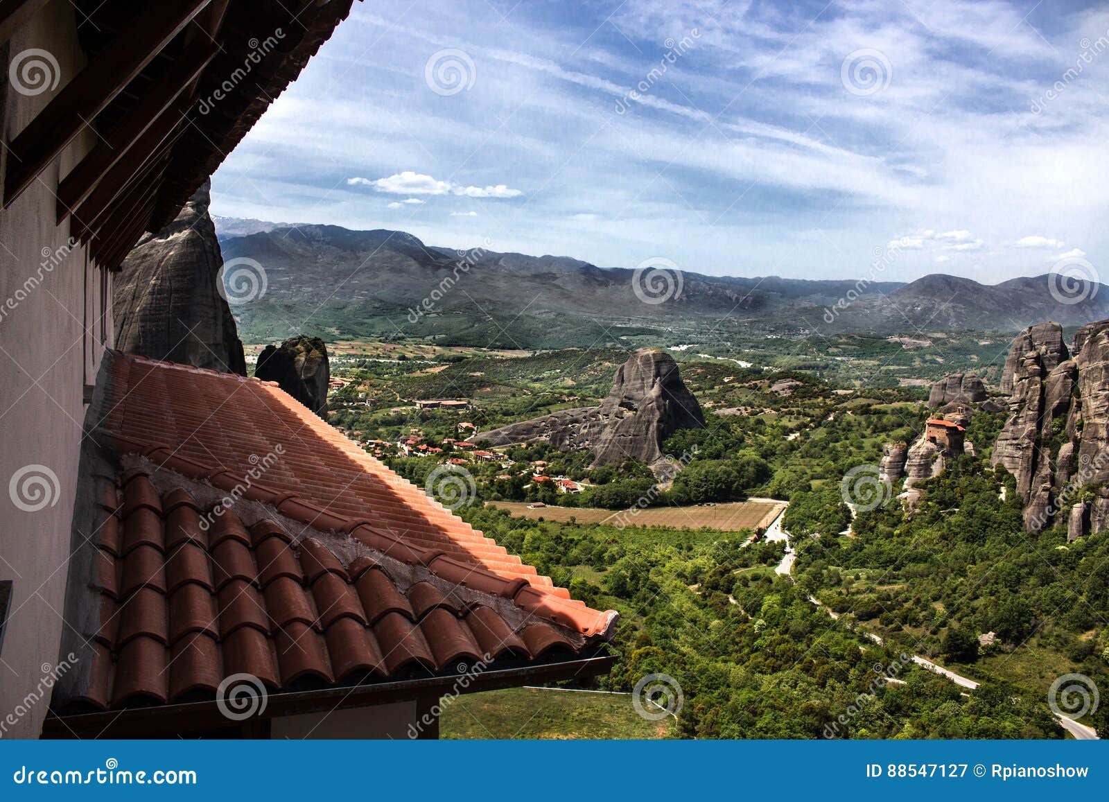 Meteora Monastery View from a Window. Stock Image - Image of meteora ...