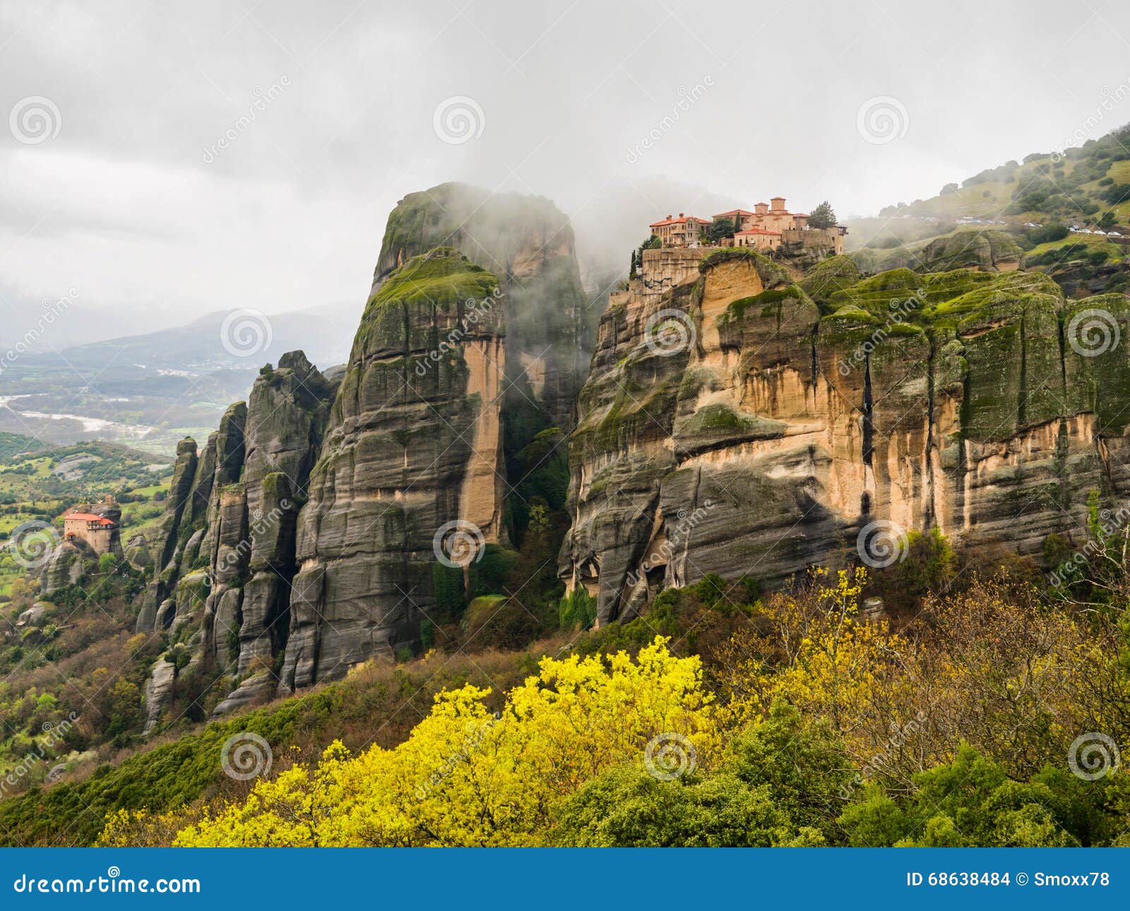 Meteora mountain in Greece stock photo. Image of tourist - 68638484