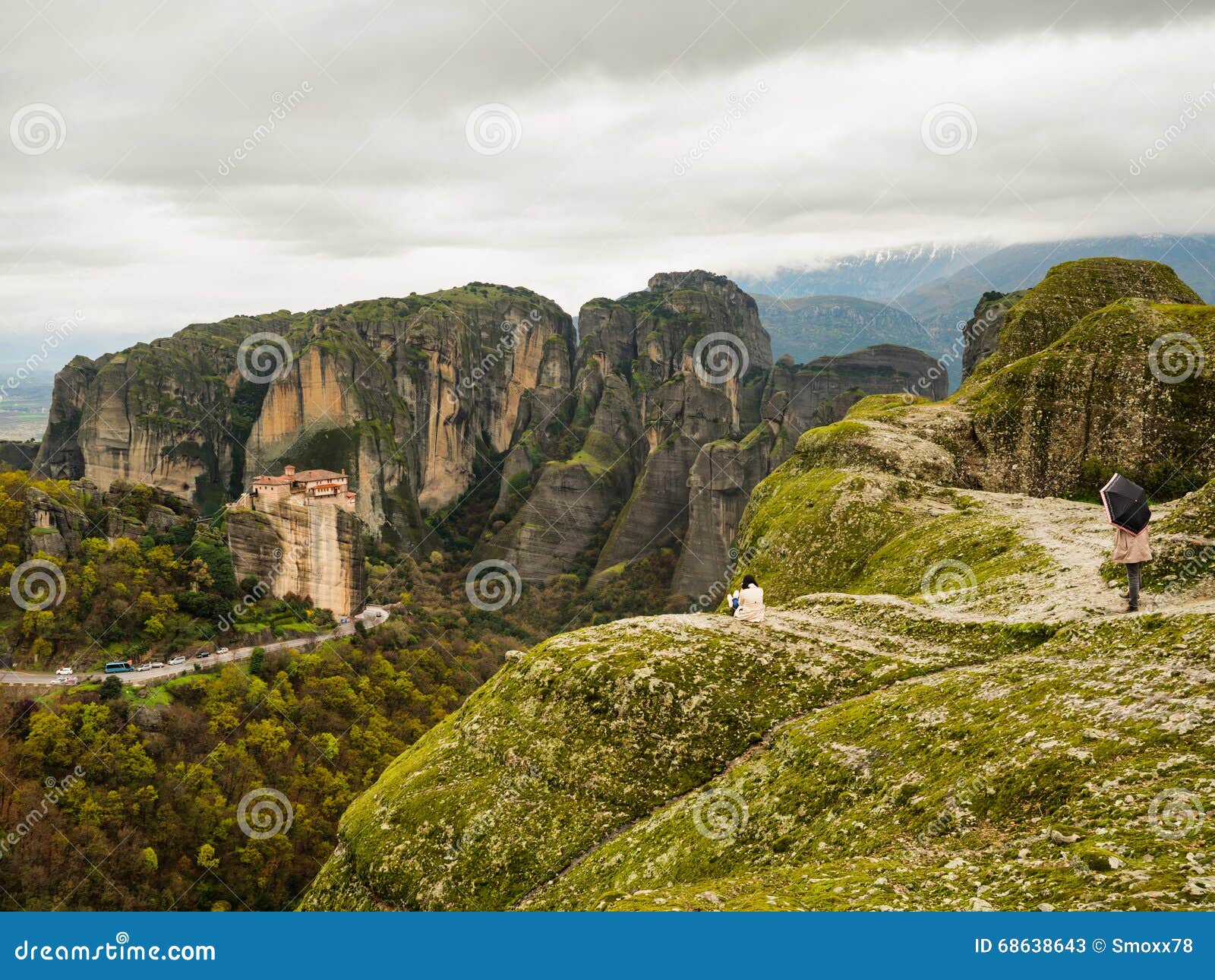 Meteora mountain in Greece stock image. Image of historic - 68638643