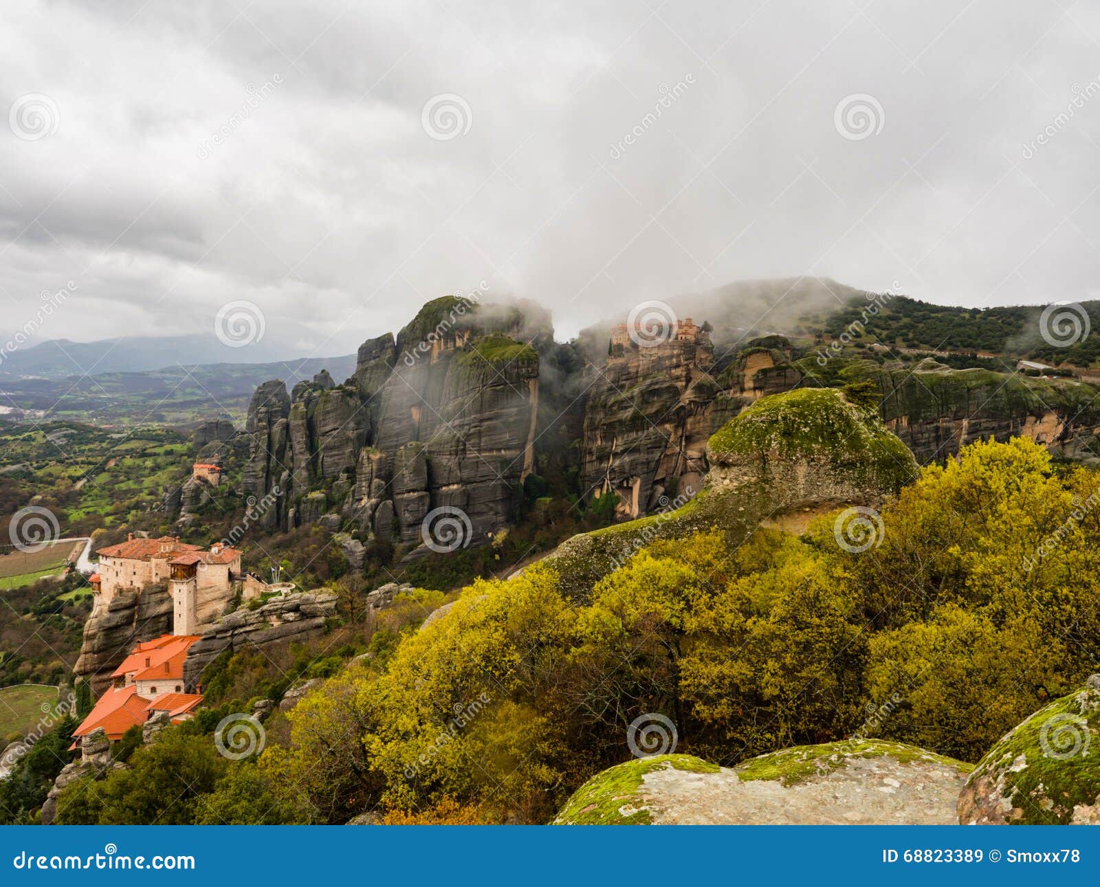 Meteora mountain in Greece stock image. Image of greece - 68823389
