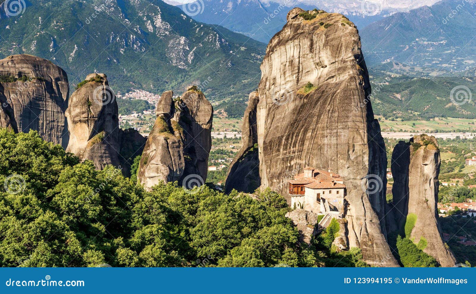 Meteora Mountains Monastery Greece Stock Image - Image of high, nature ...