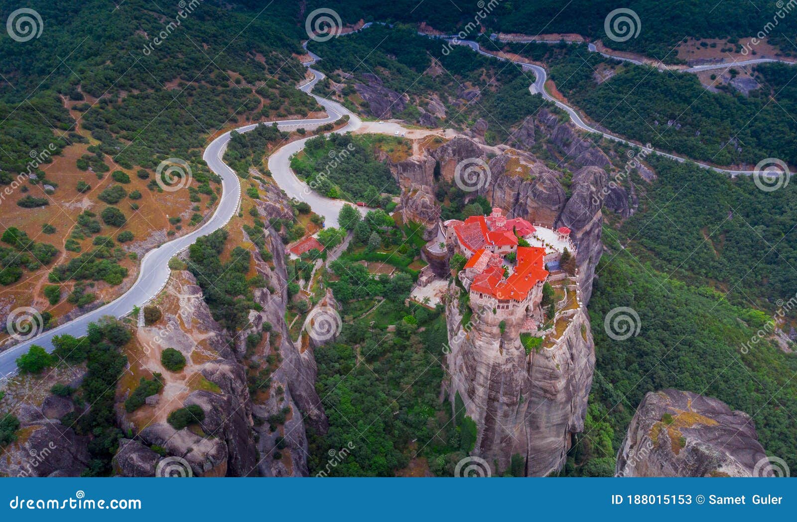 Meteora, Greece. Old City Aerial View Stock Image - Image of greece ...