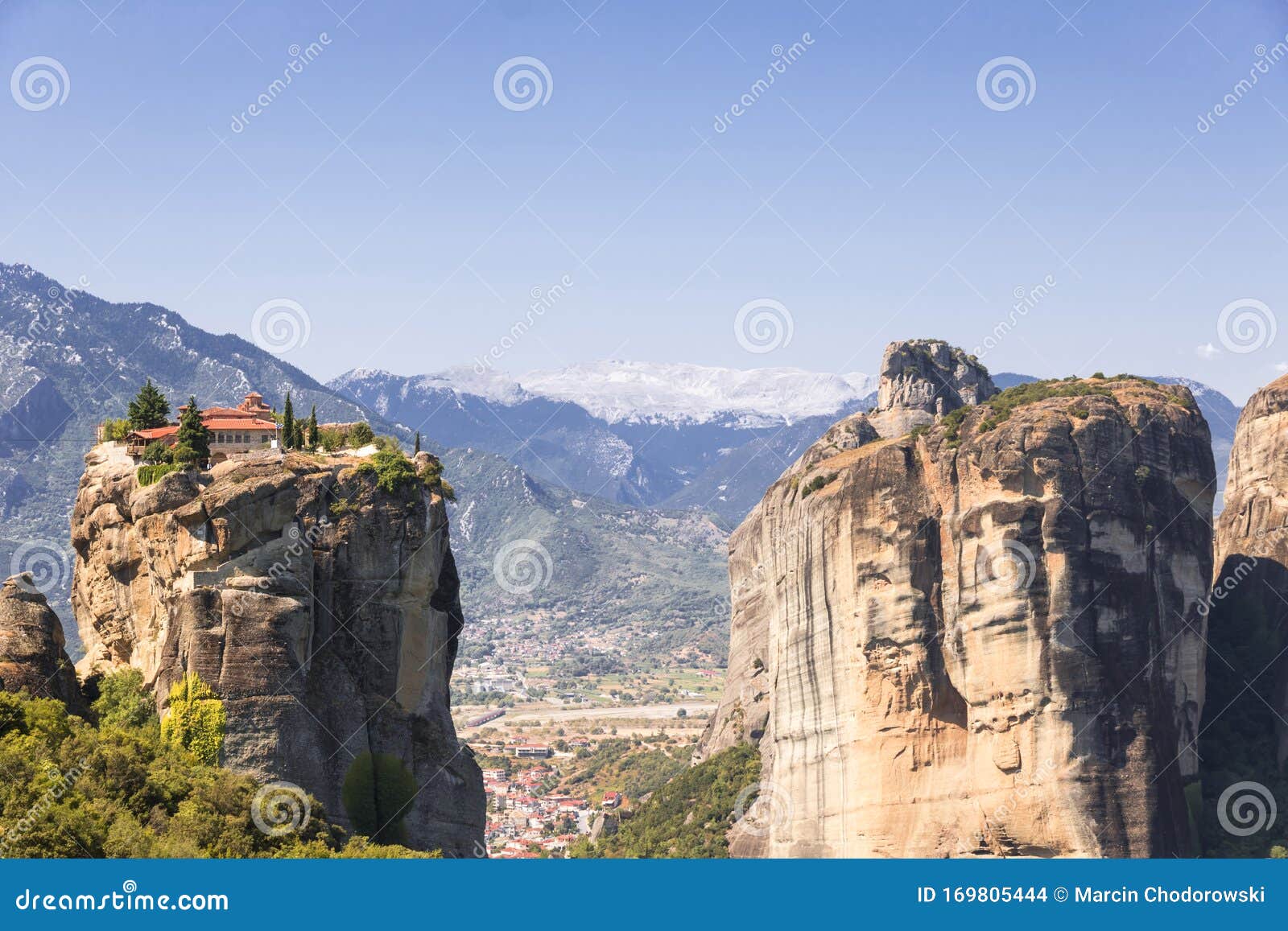 The Meteora - Rock Formation in Central Greece. Complex of Eastern ...