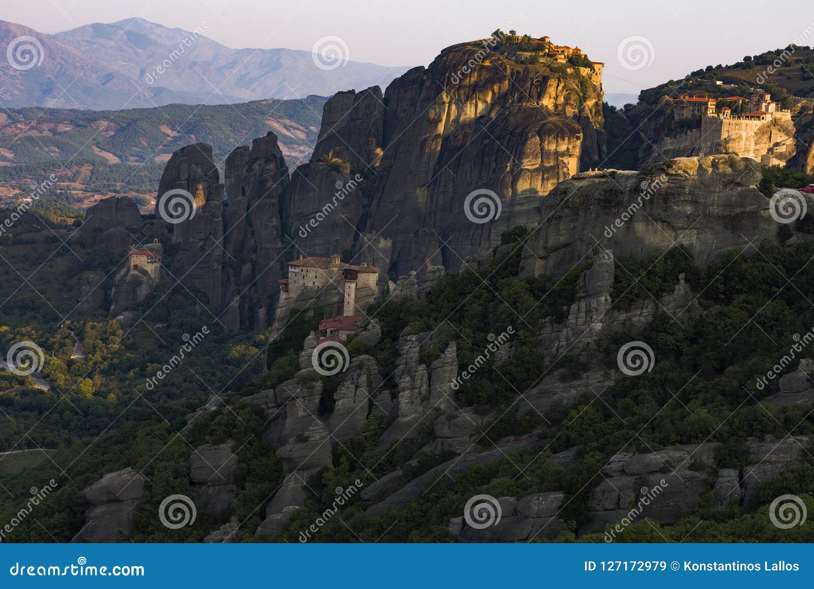 4 Monasteries Perched on Precipitous Rock Formations. Stock Image ...