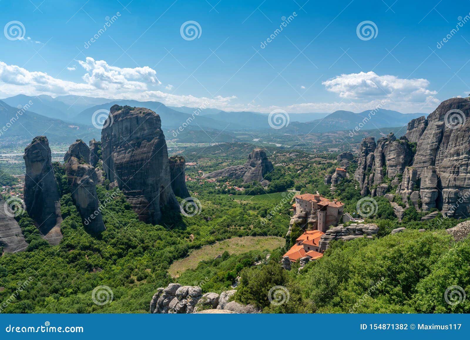 Meteora - Rock Formation in Central Greece Stock Photo - Image of ...