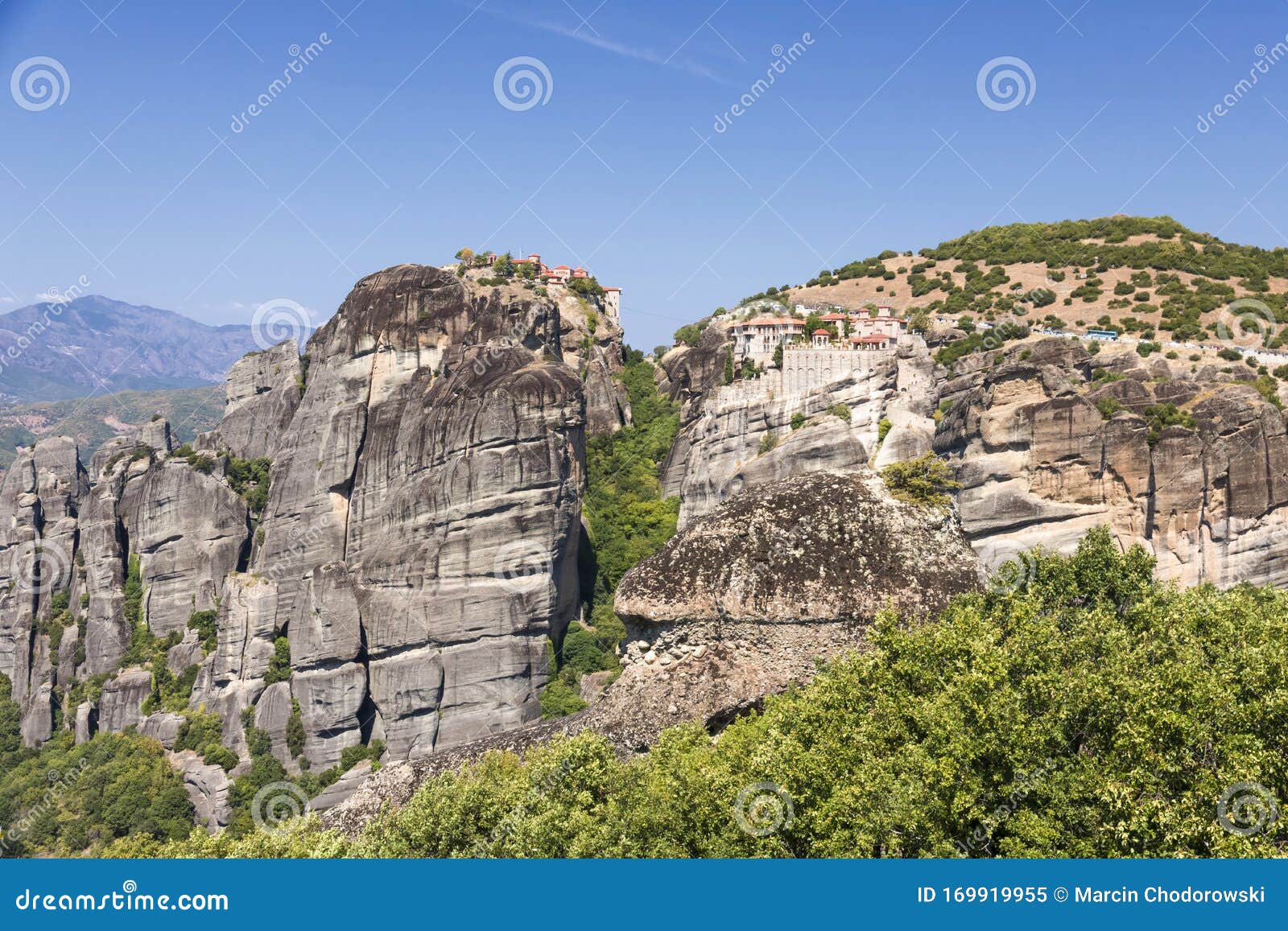The Meteora - Rock Formation in Central Greece. Complex of Eastern ...