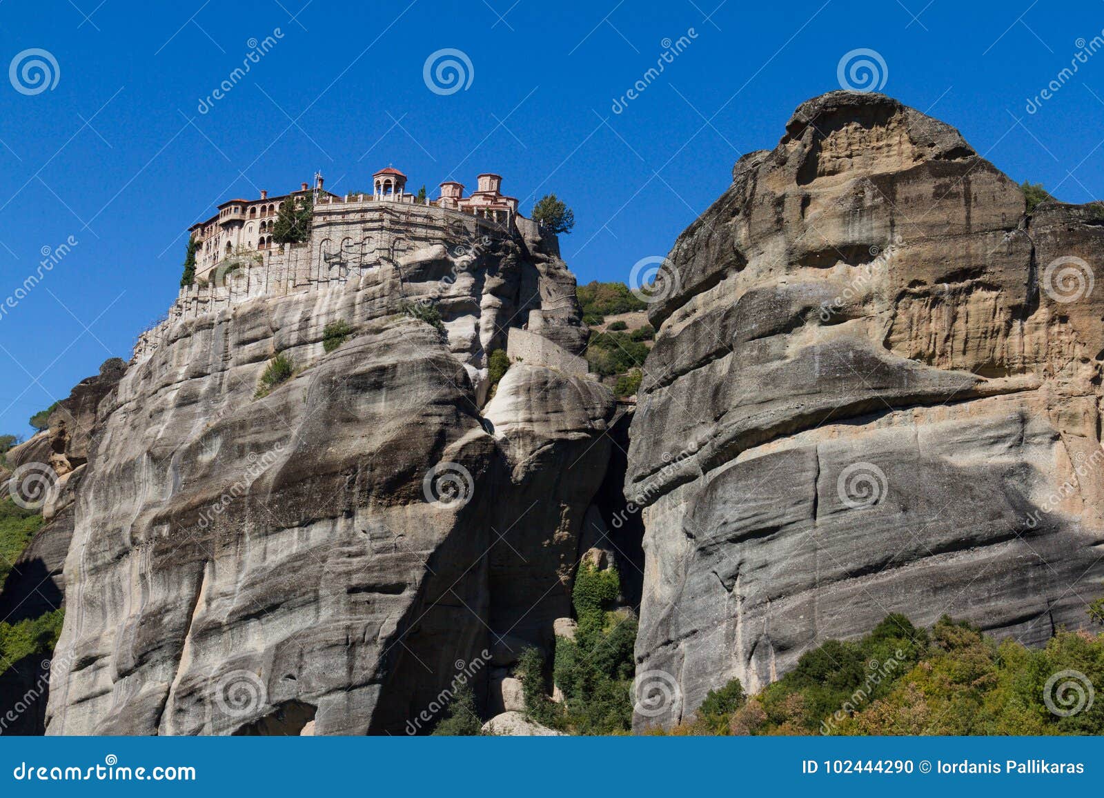 Meteora Rock Monastery Complex, Greece, Great Meteoron Monastery Stock ...