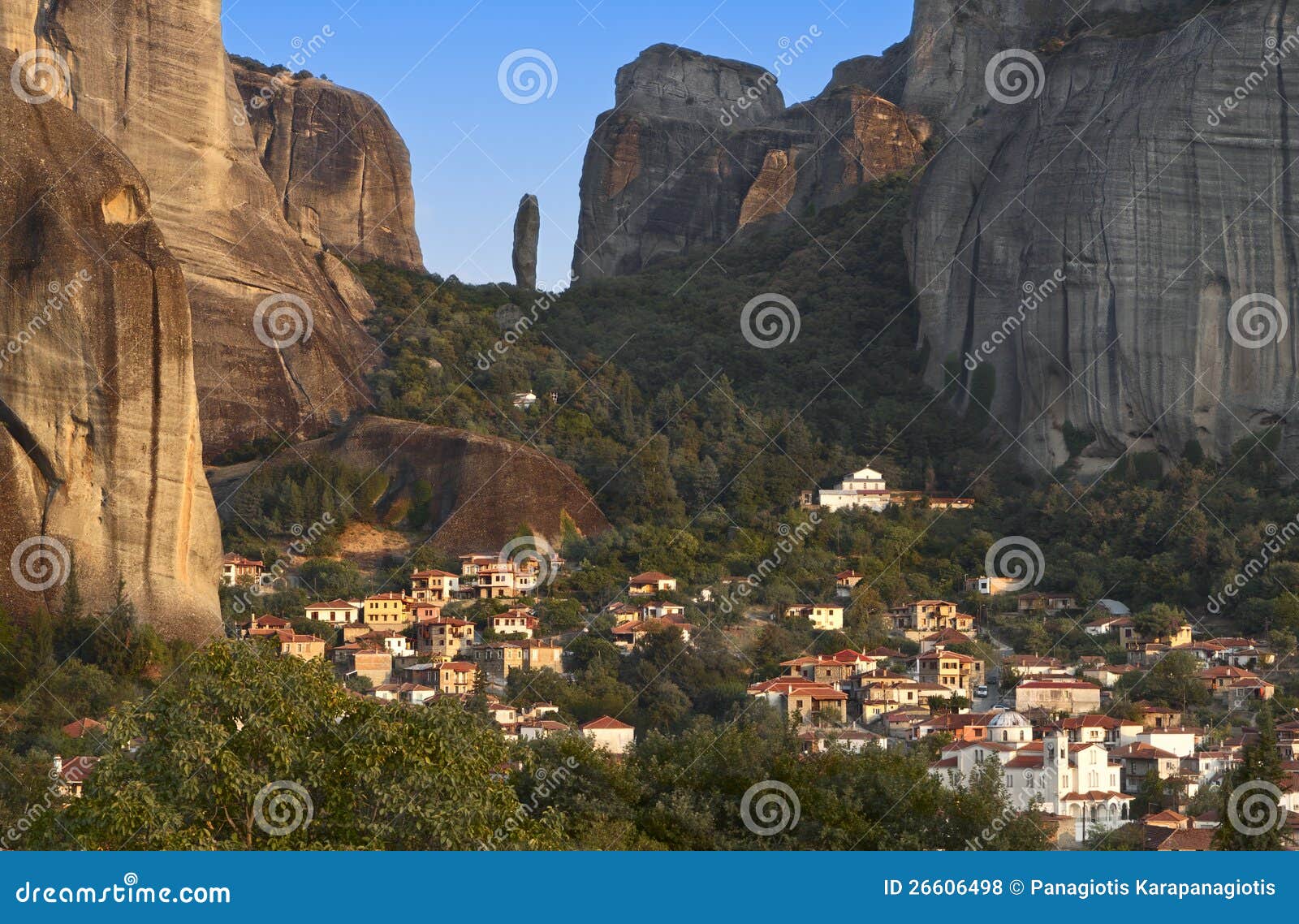 Meteora Rocks and Kastraki Village in Greece Stock Photo - Image of ...