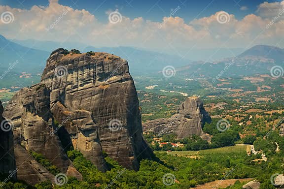 Meteora valley, Greece stock image. Image of unesco - 132663905