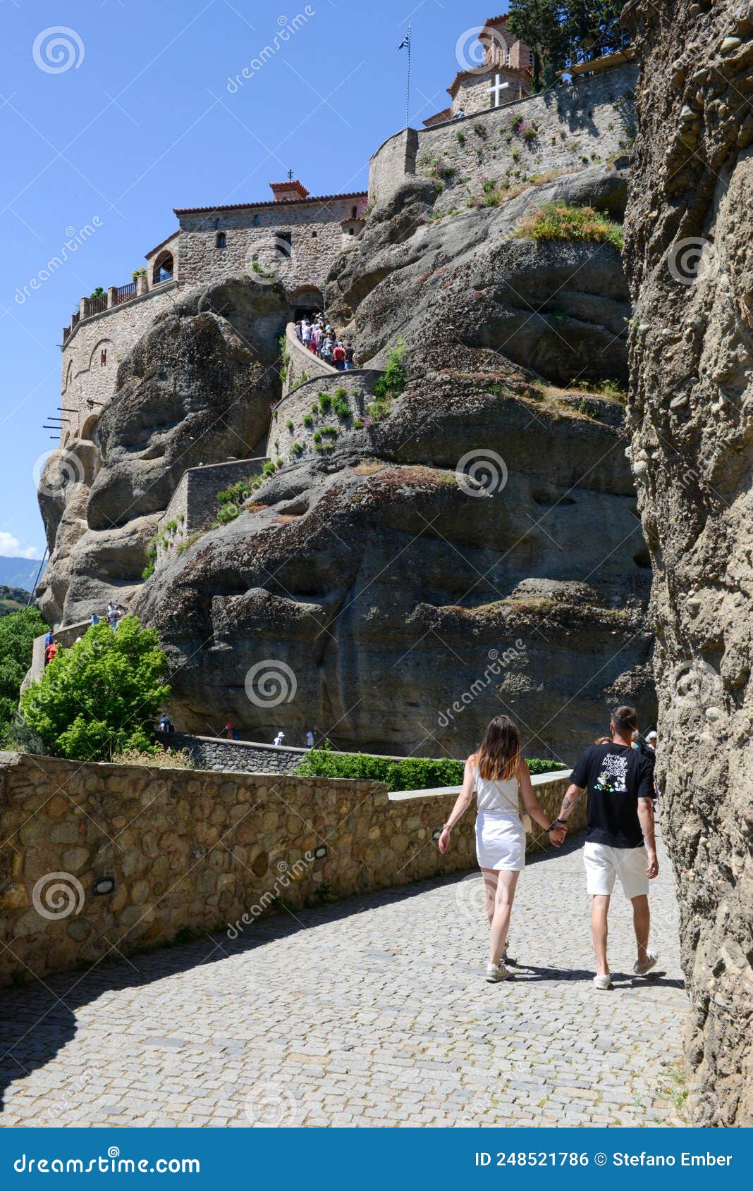People Visiting the Varlaam Monastery at Meteore on Greece Editorial ...