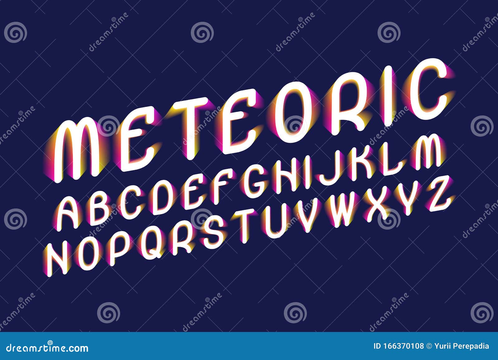 Meteoric Font. Stylized Letters With A Gradient Illumination. Isolated ...
